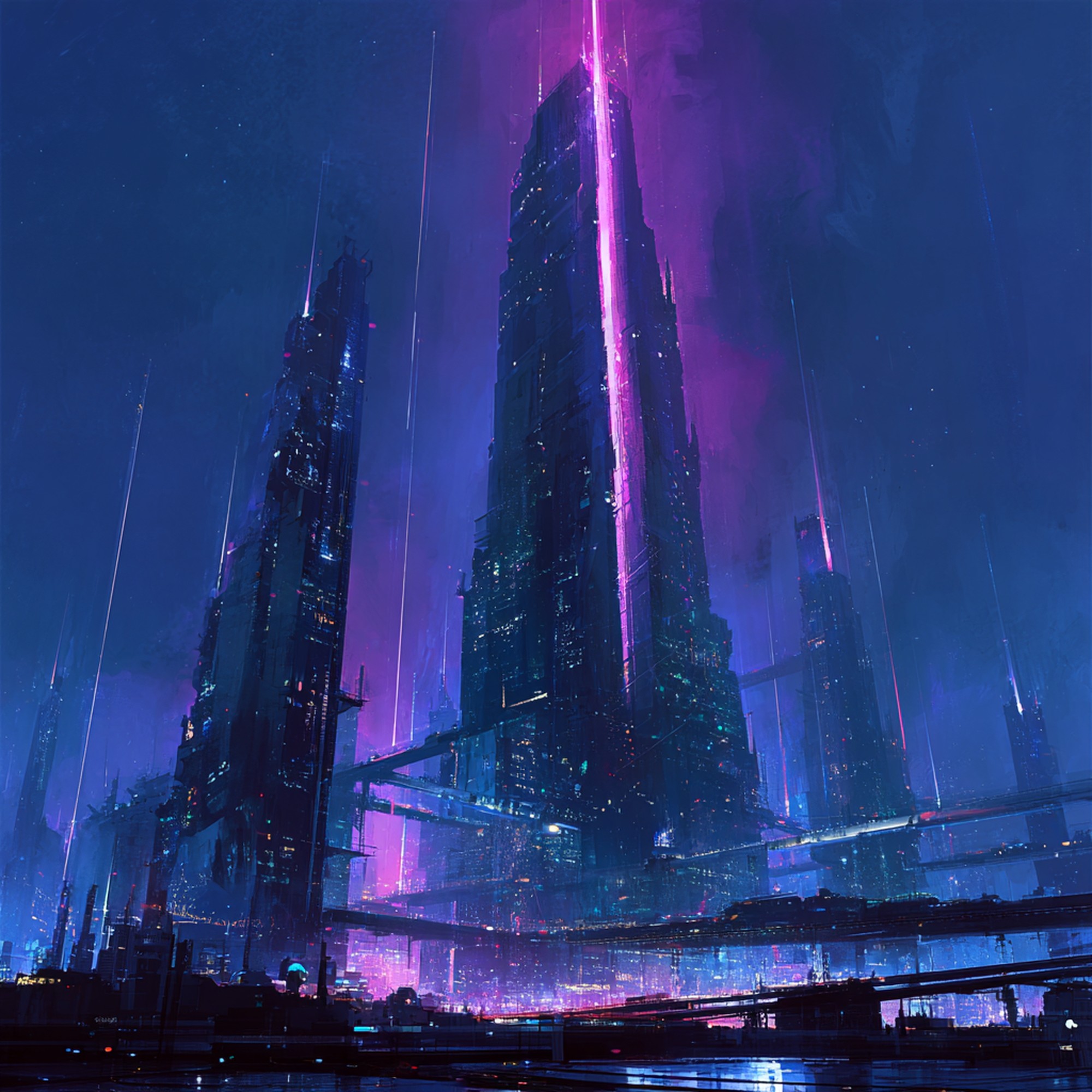 HyperSpire City – Cyberpunk Megacity Background Pack • Neon Sci-Fi ...