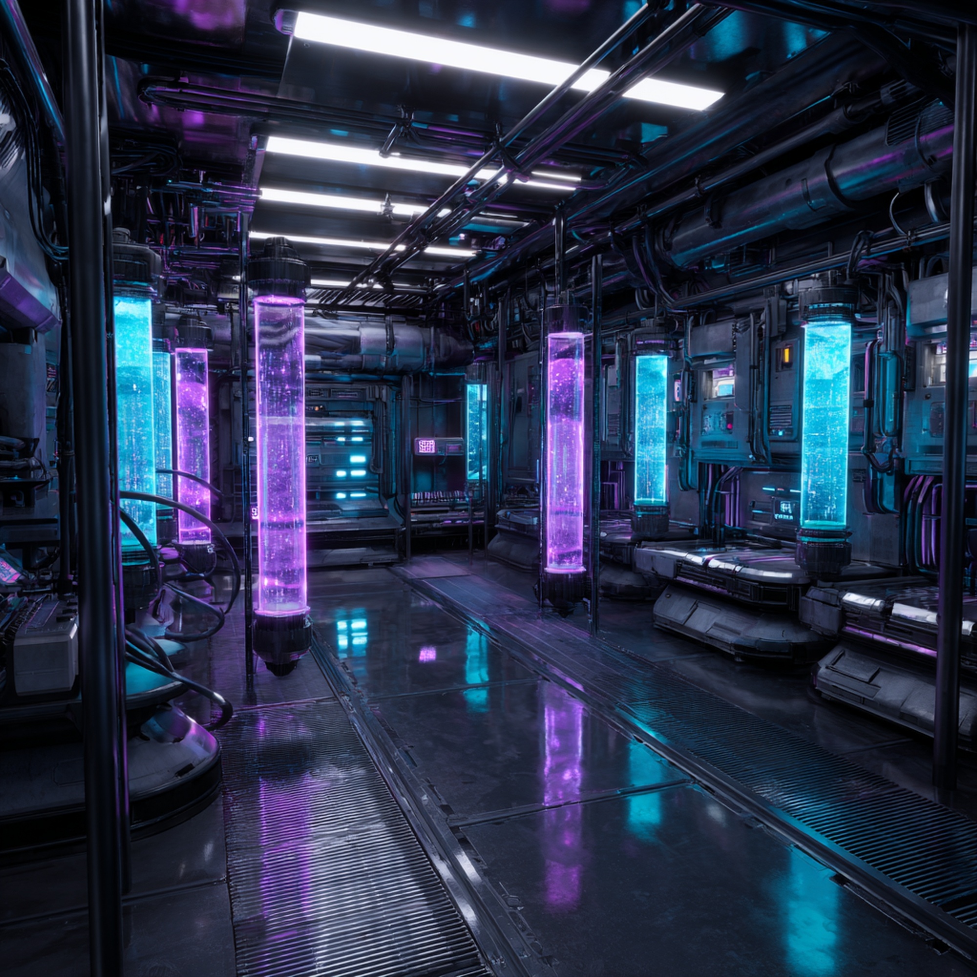 Research Chamber Lab Backgrounds – Cyberpunk Sci-Fi Interior PNG Pack ...