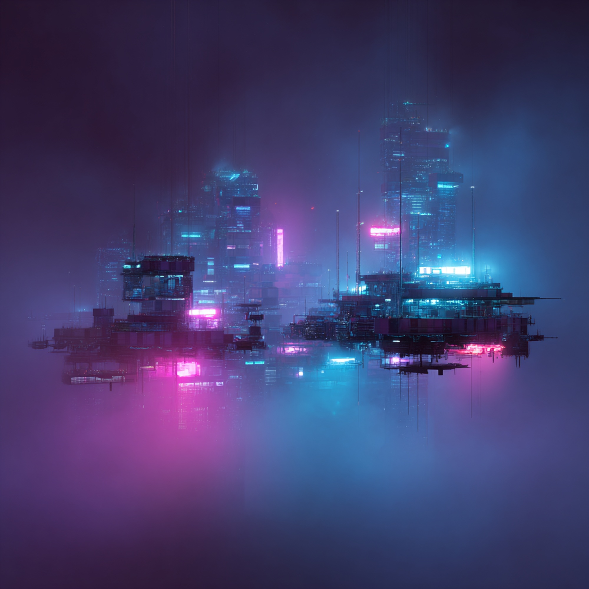 Lucid Strata – Stacked City | Cyberpunk Floating Cityscapes | Sci-Fi ...