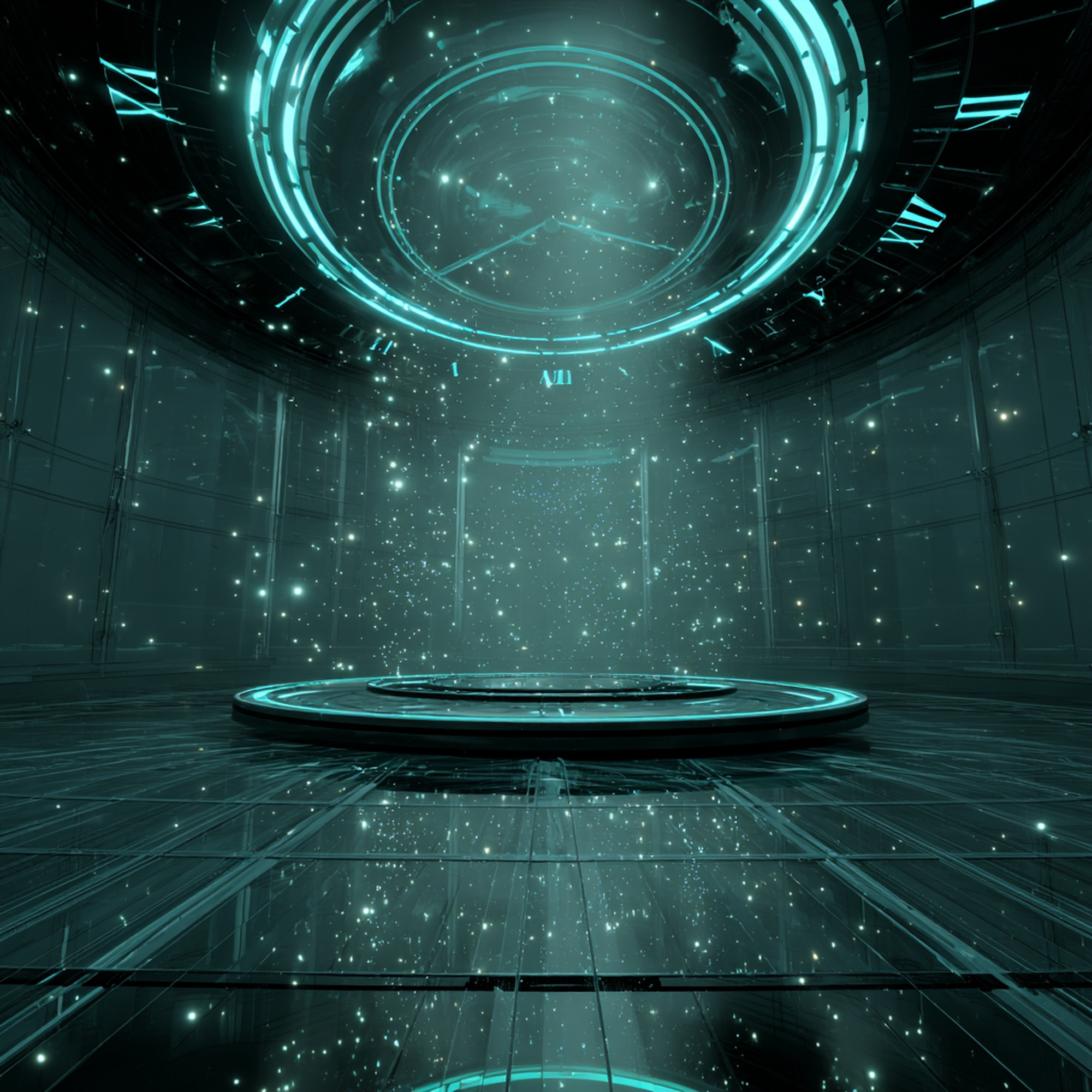 Time Vault – 4K Sci-Fi Clock Chamber Backgrounds | Neon Futuristic ...