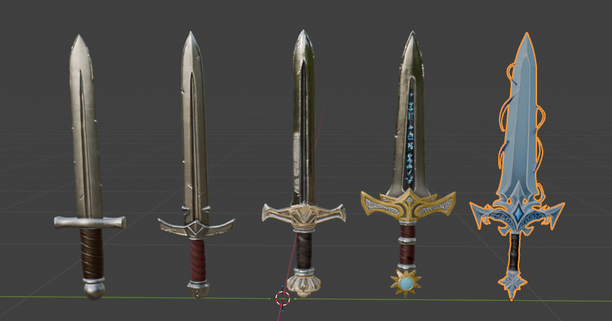 Chibi Warrior Weapons & Shields Pack – 9 PBR Assets (FBX + GLB + Blend ...