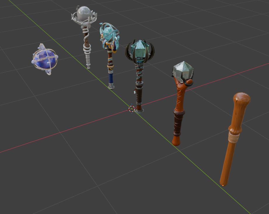 Chibi Mage Weapons Pack – 4 Magic Staffs + Legendary Orb (PBR, FBX ...