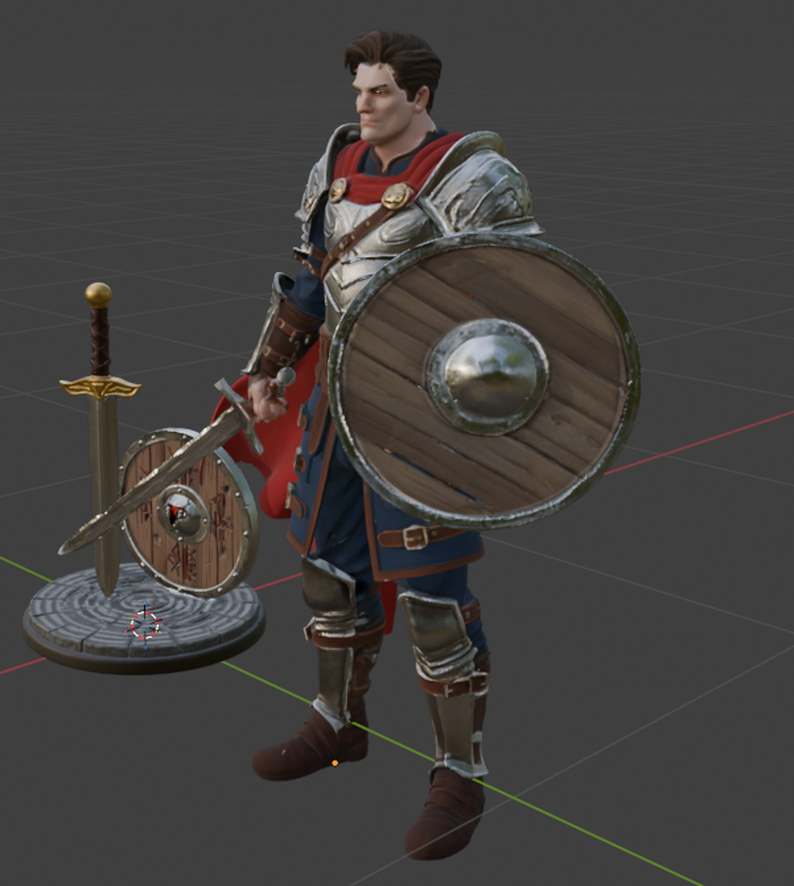 Free Hero Knight with Sword & Shield (FBX + Blend) by Marco Brito