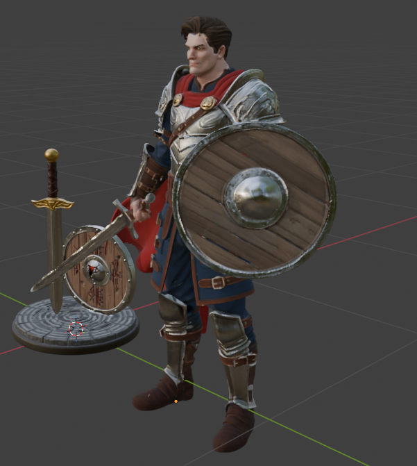 Free Hero Knight with Sword & Shield (FBX + Blend) by Marco Brito
