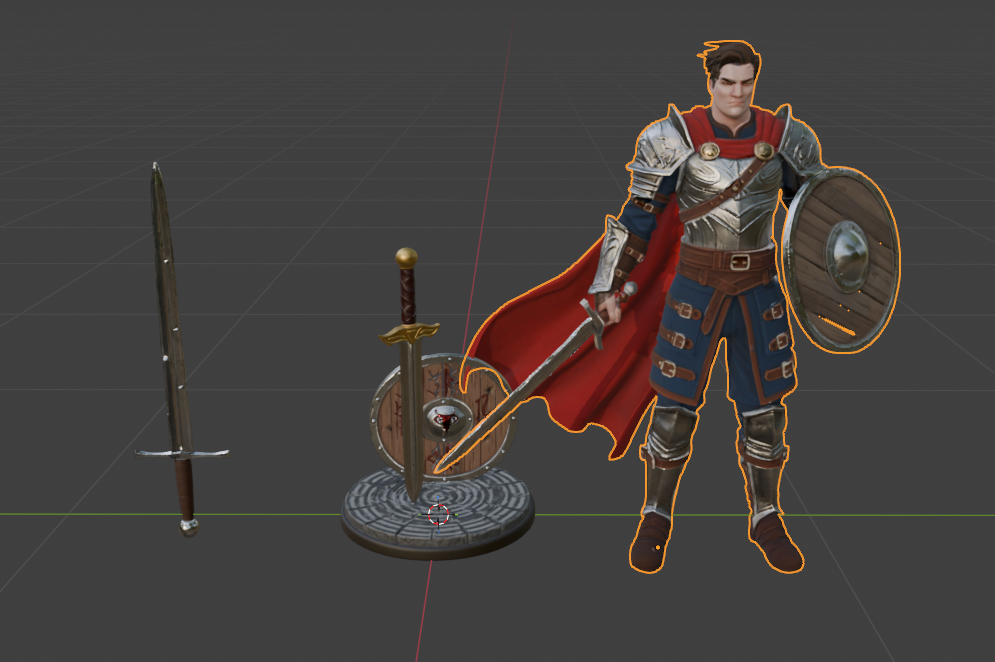 Free Hero Knight with Sword & Shield (FBX + Blend) by Marco Brito