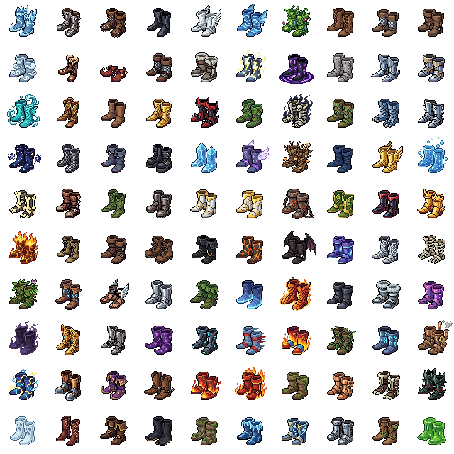 100 Pixel Art Boots by pixStuff
