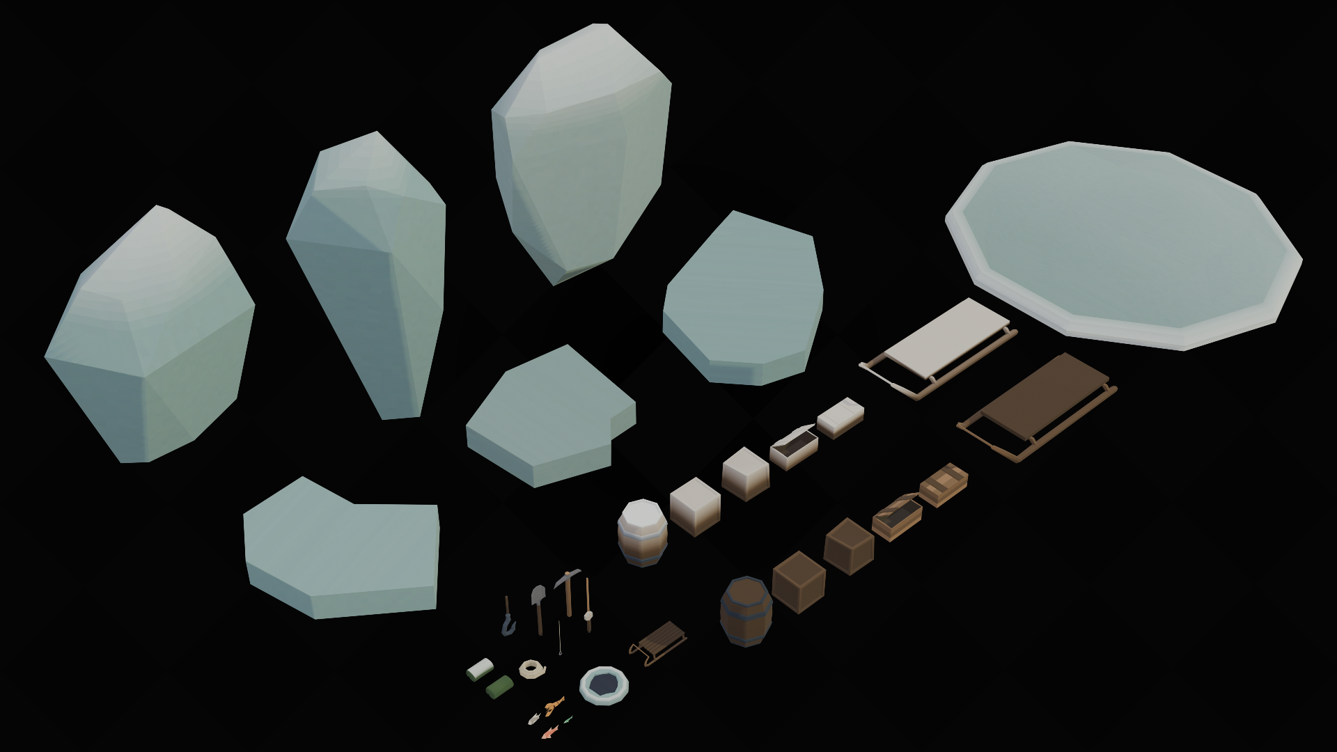 Low Poly Pro Winter Log Cabin Pack by Small Hearth Studios
