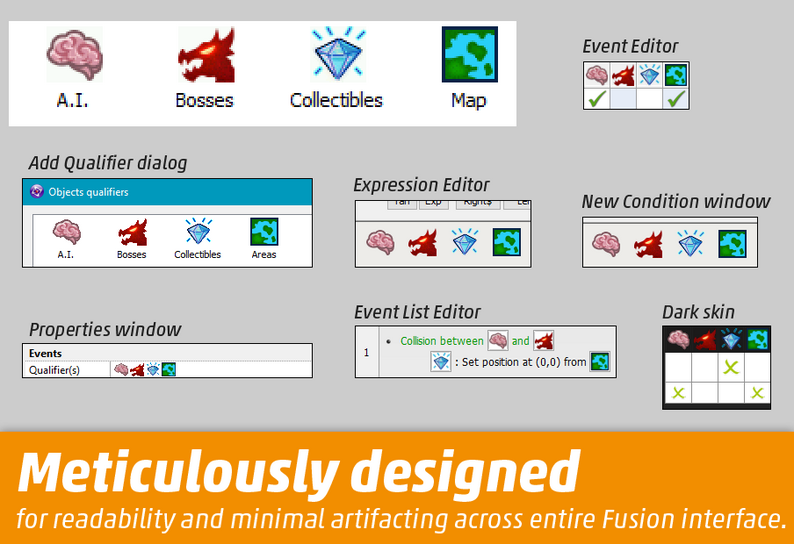 Volifiers - 200 Qualifier icons for Clickteam Fusion 2.5+ by Volnaiskra