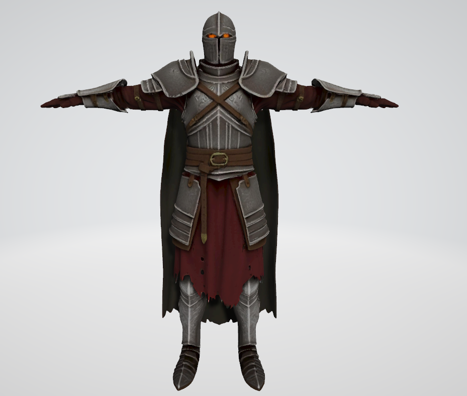 Dark Knight – Free 3D Character + Dark Longsword (Mid Poly) by Marco Brito
