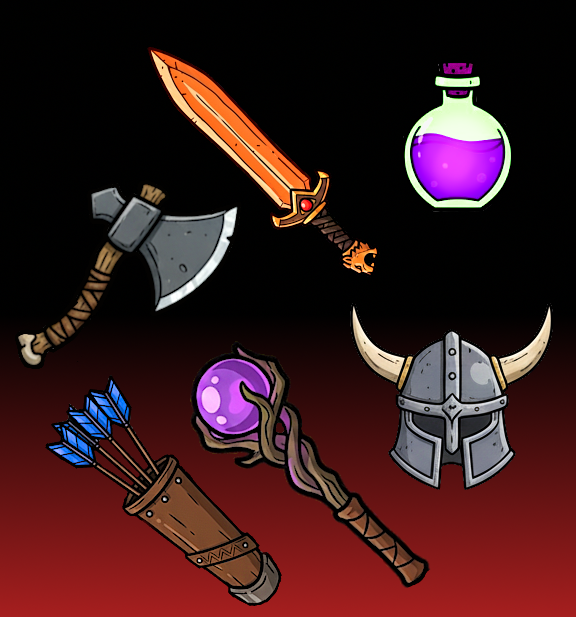 2D Fantasy RPG Asset Pack - icons 256px/armor, weapons, swords by Sons ...
