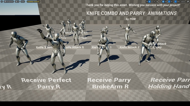 Knife Combo Parry Enemy Animations by POW