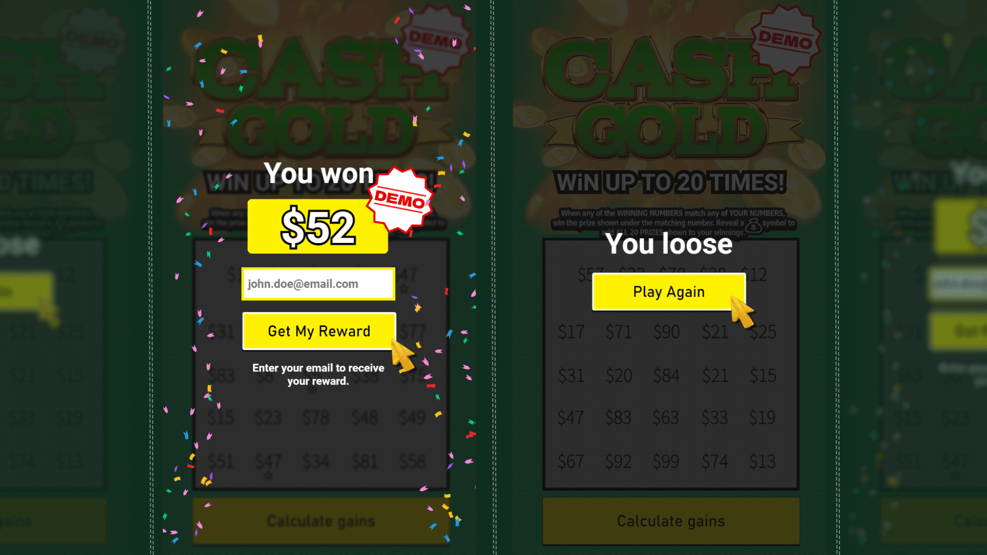Scratch Lottery Ticket (GDevelop Template) by Bouh
