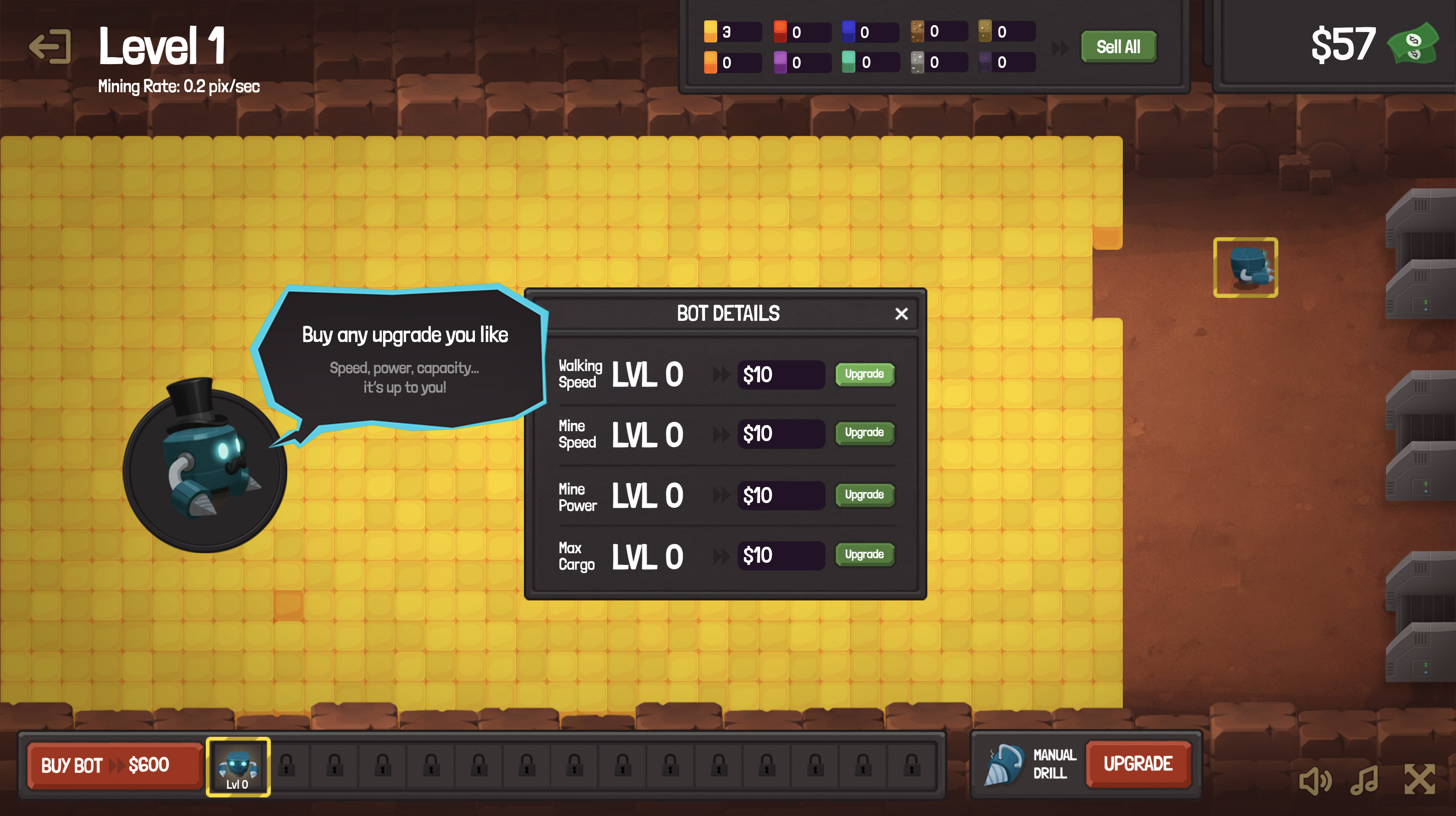 Idle DiggerBots by Mystery Drop Games
