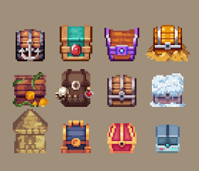 Pixel Animated Chests - Asset Pack [32x32] Free Demo by Cmski