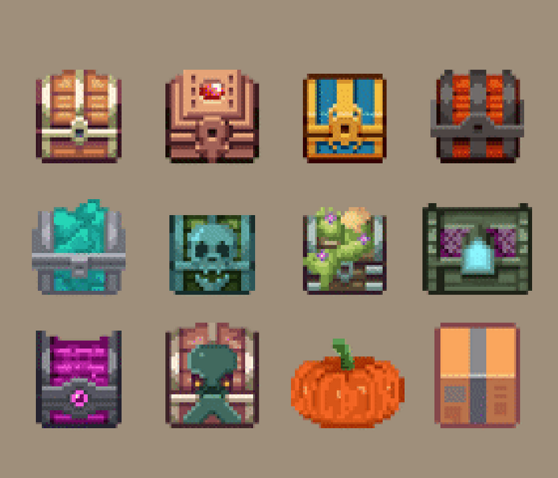 Pixel Animated Chests - Asset Pack [32x32] Free Demo by Cmski
