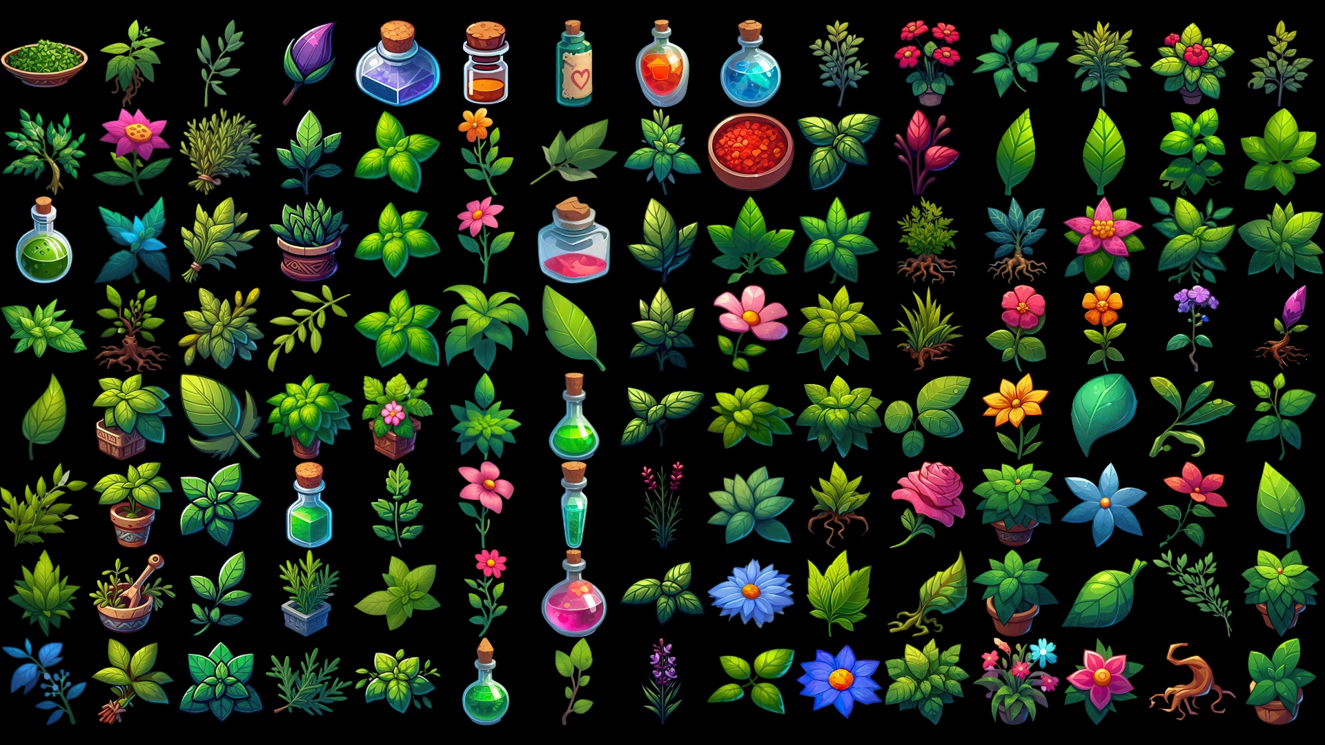 Pack 65 - Herbs- 600+ Sprites by FortressSide