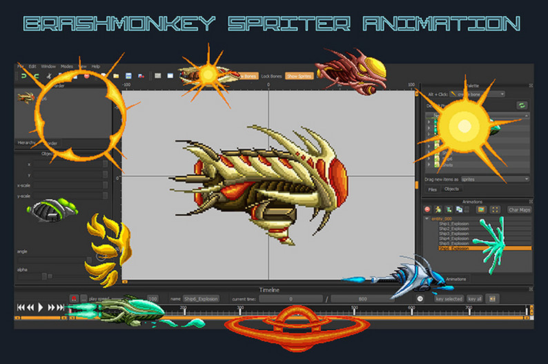Alien Spaceship 2D Sprites Pixel Art by Free Game Assets (GUI, Sprite ...