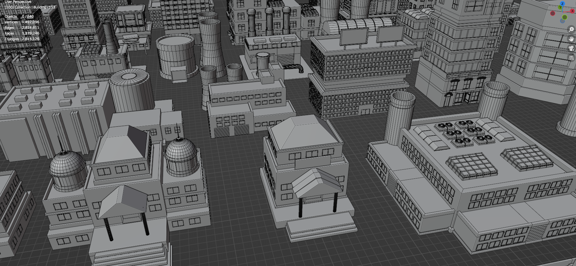 Low Poly City Buildings Pack Of 280 - Game Ready - Untextured by poly ...