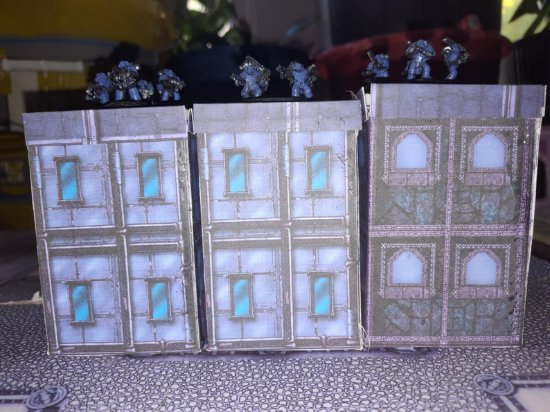 15mm Scale Grim Dark Buildings Fold and Play Paper Craft Terrain Set 1 ...