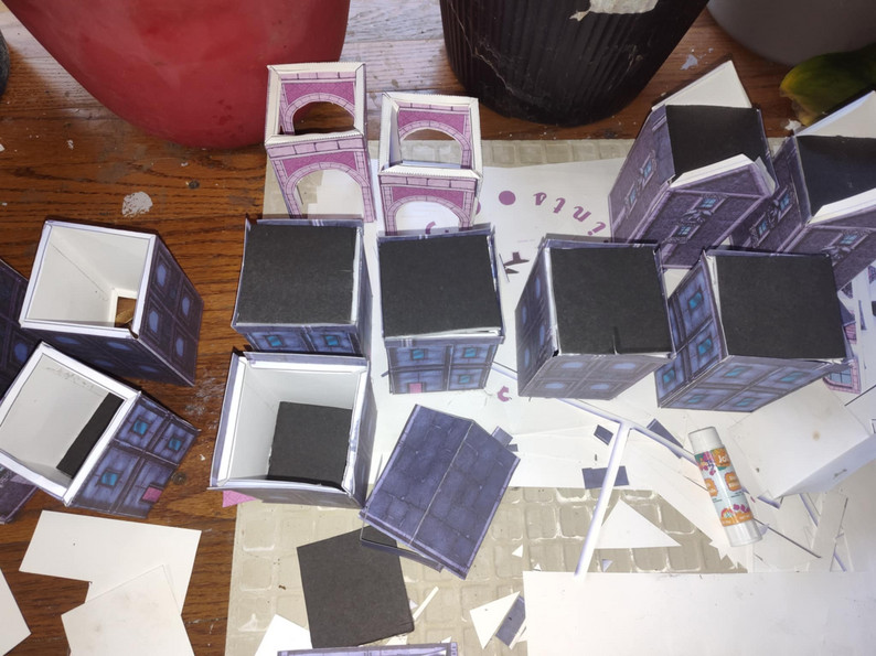 15mm Scale Grim Dark Buildings Fold and Play Paper Craft Terrain Set 1 ...