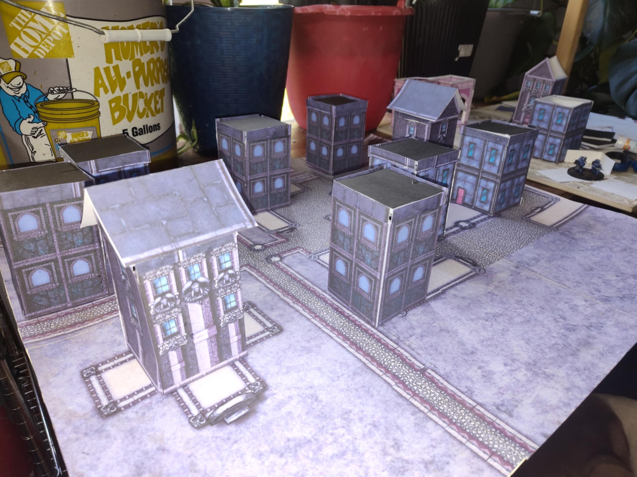 15mm Scale Grim Dark Buildings Fold and Play Paper Craft Terrain Set 1 ...