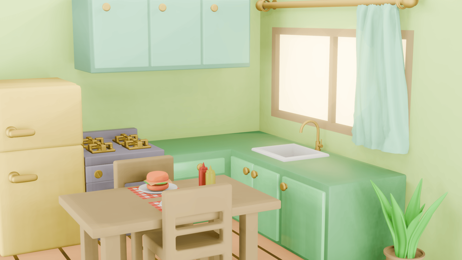 Cozy Kitchen Game Assets Pack 3D Models by StarsandShellsStudio