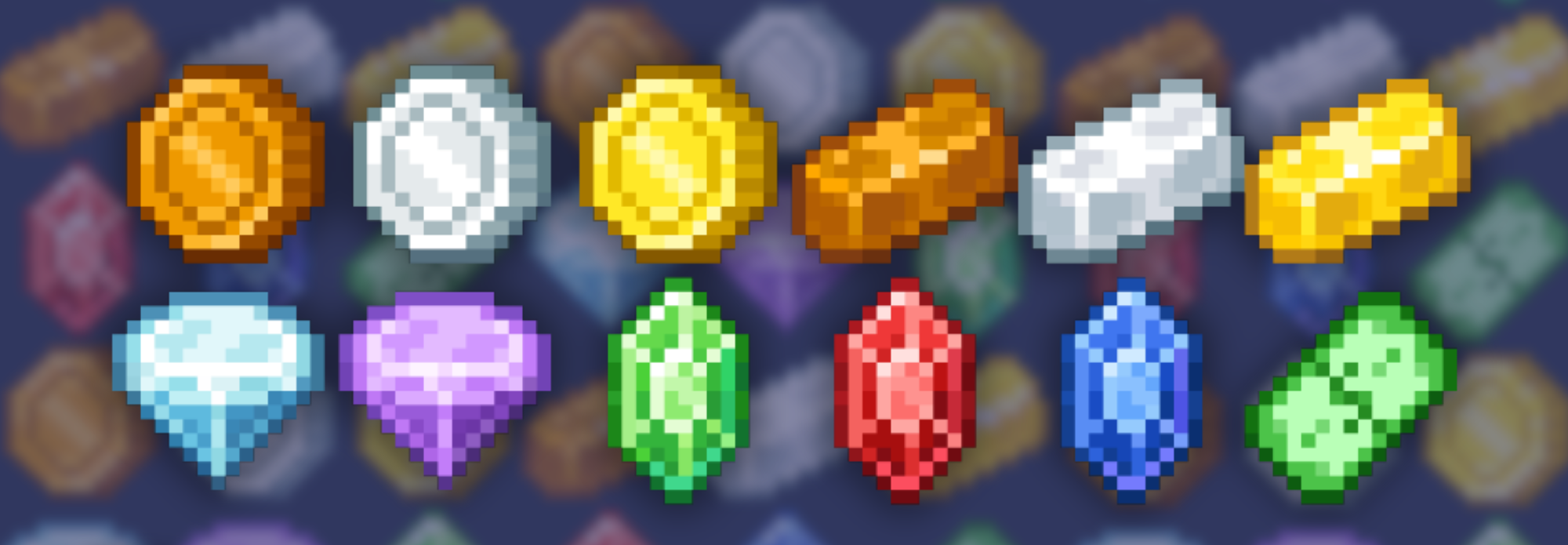 Coins, Gems, Currency Icons by Frenchpixelle