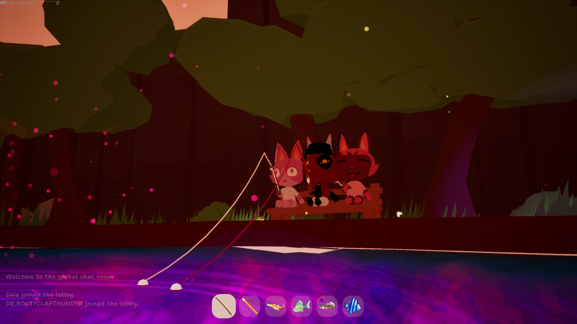 Cozy chatroom fishing game Steam page launch! - Rift Fishing by glimmerloft