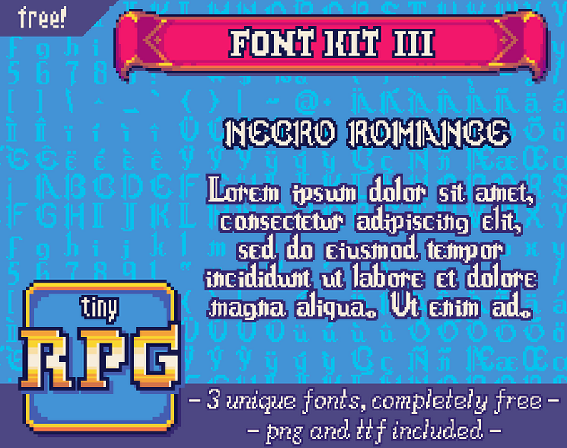 Tiny RPG - Font Kit III by tiopalada