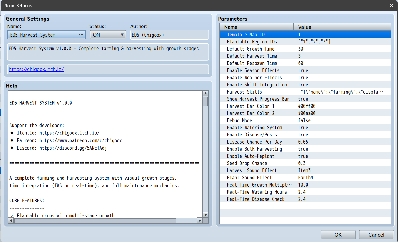 ED5 Harvest Plugin by ChigooX