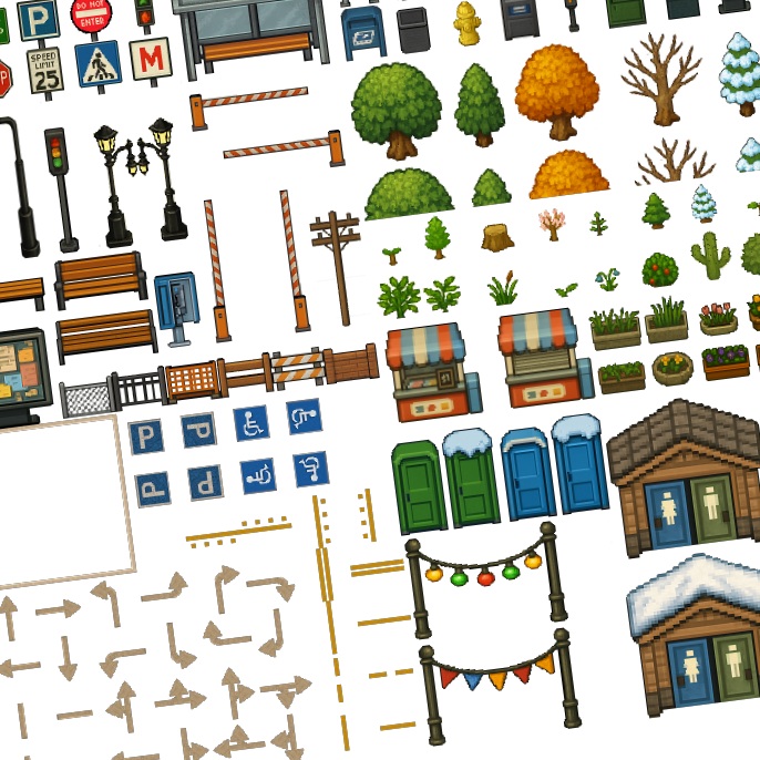 US Modern City Streets — Base Tileset (48x48, RPG Maker) by KiDD50