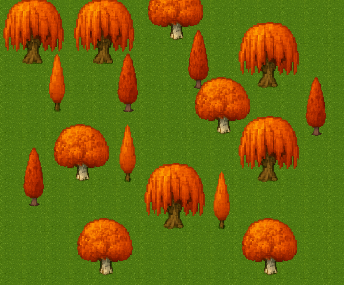 US Seasonal Trees & Bushes (48x48, RPG Maker) by KiDD50