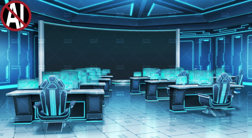 12 Cyberpunk Sci-Fi Backgrounds - "Analysis-room" by Minikle