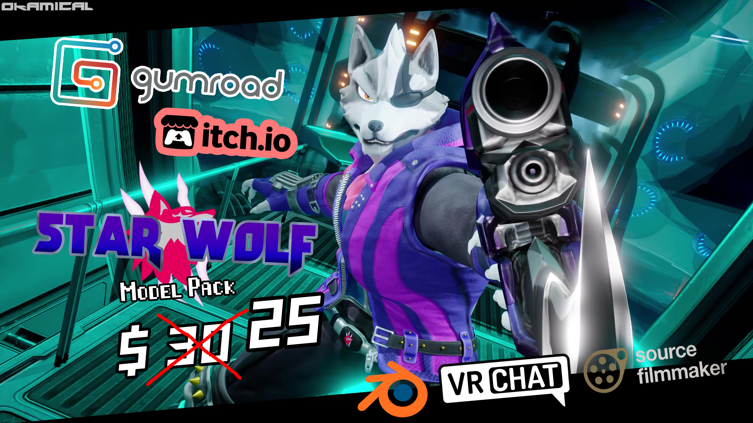 Star Wolf Model Pack (2025 UPDATE) Blender 3.4, SFM, VRChat by Okamical