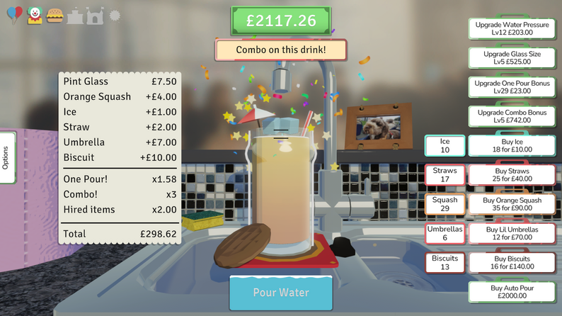 A stupid game about pouring drinks for the PTA by Fuzz Force