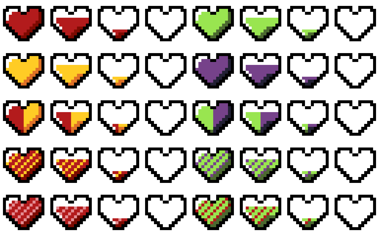 Pixel Heart Spritesheet Pack by yashkurade