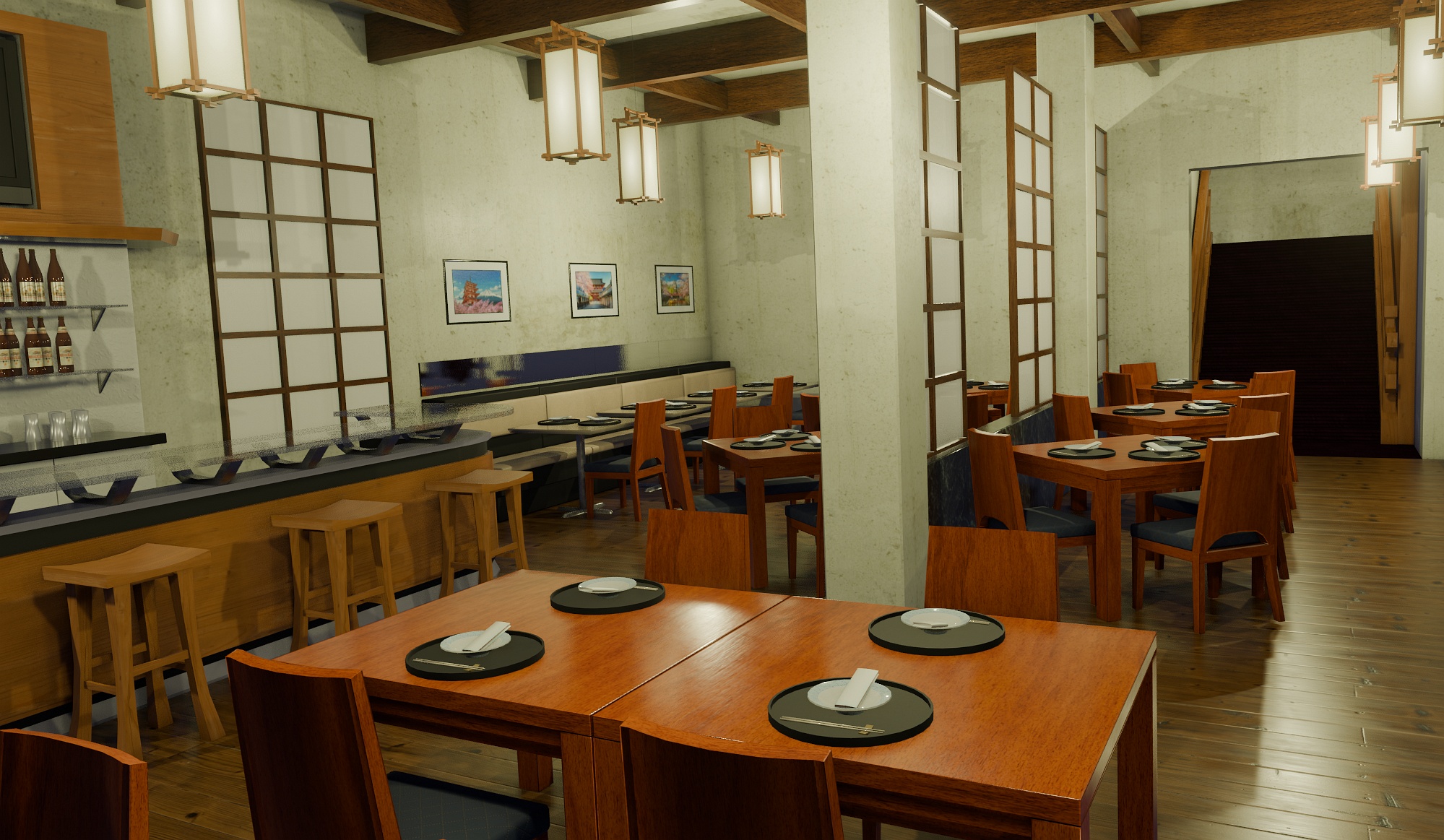 Asian/Japanese Restaurant - game-ready by BitSoft