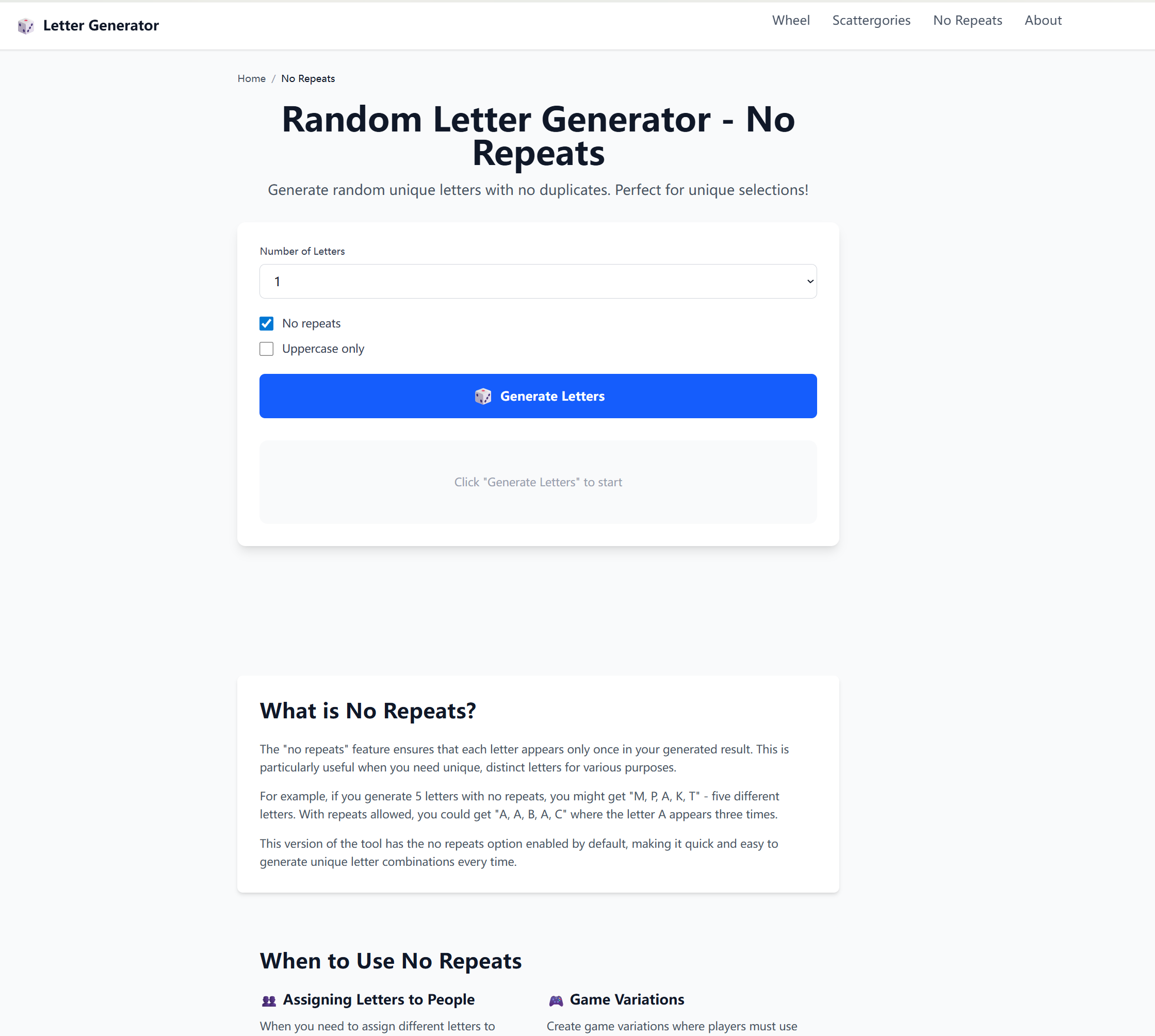 Random Letter Generator by Teaille
