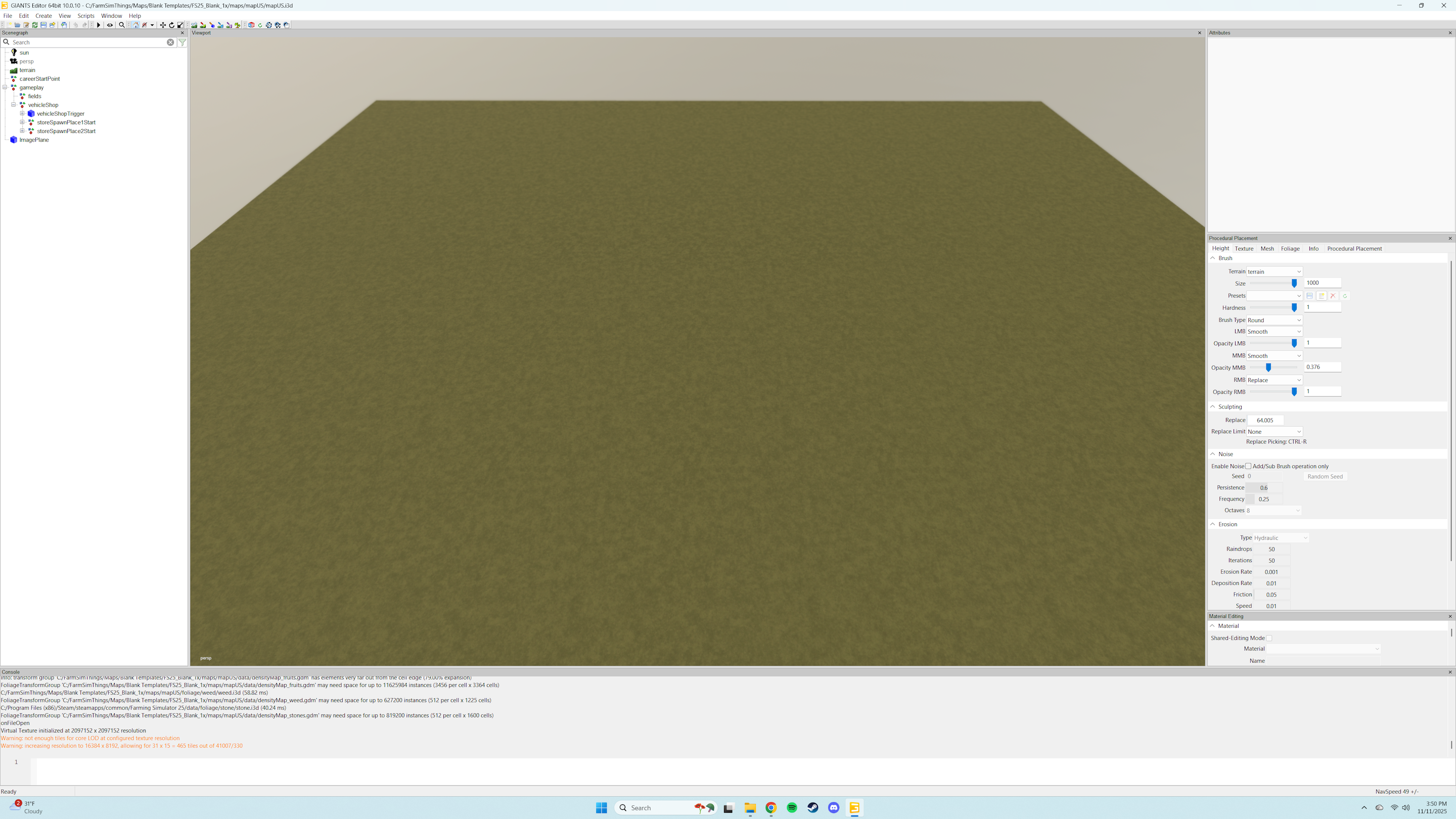 FS25 4x Blank map by PWMmapping