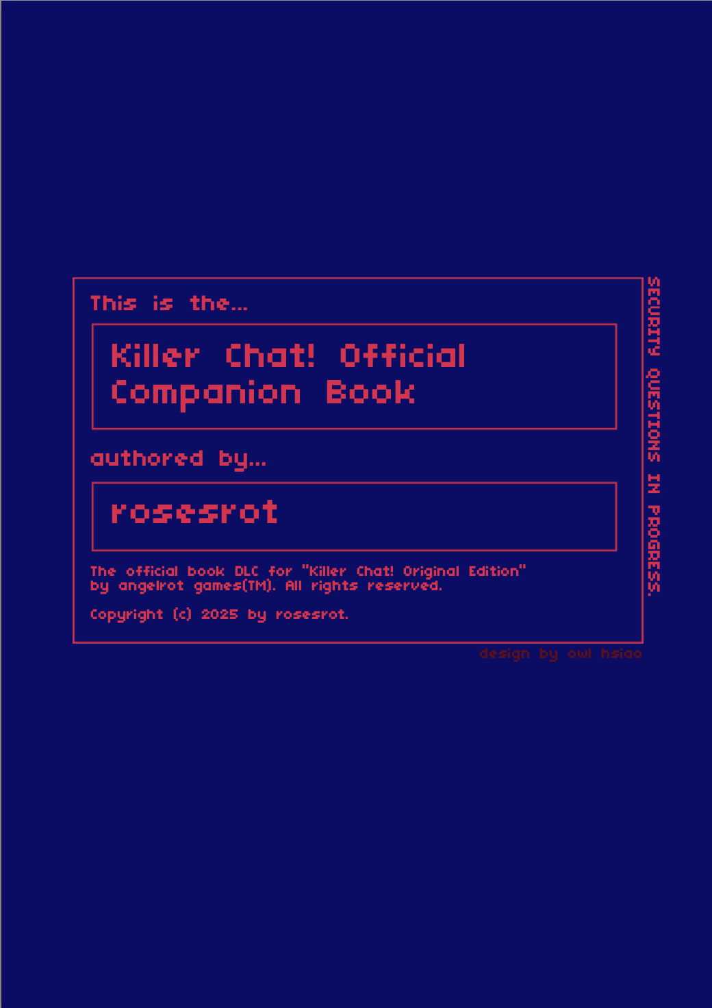 Killer Chat! Official Companion Book by rosesrot