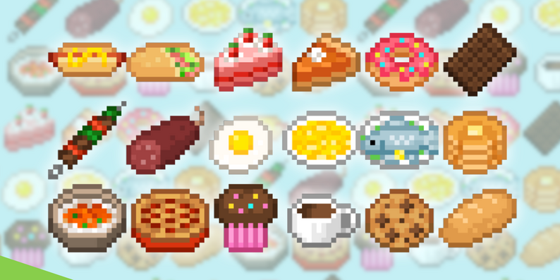 18 Pixel Foods by Frenchpixelle