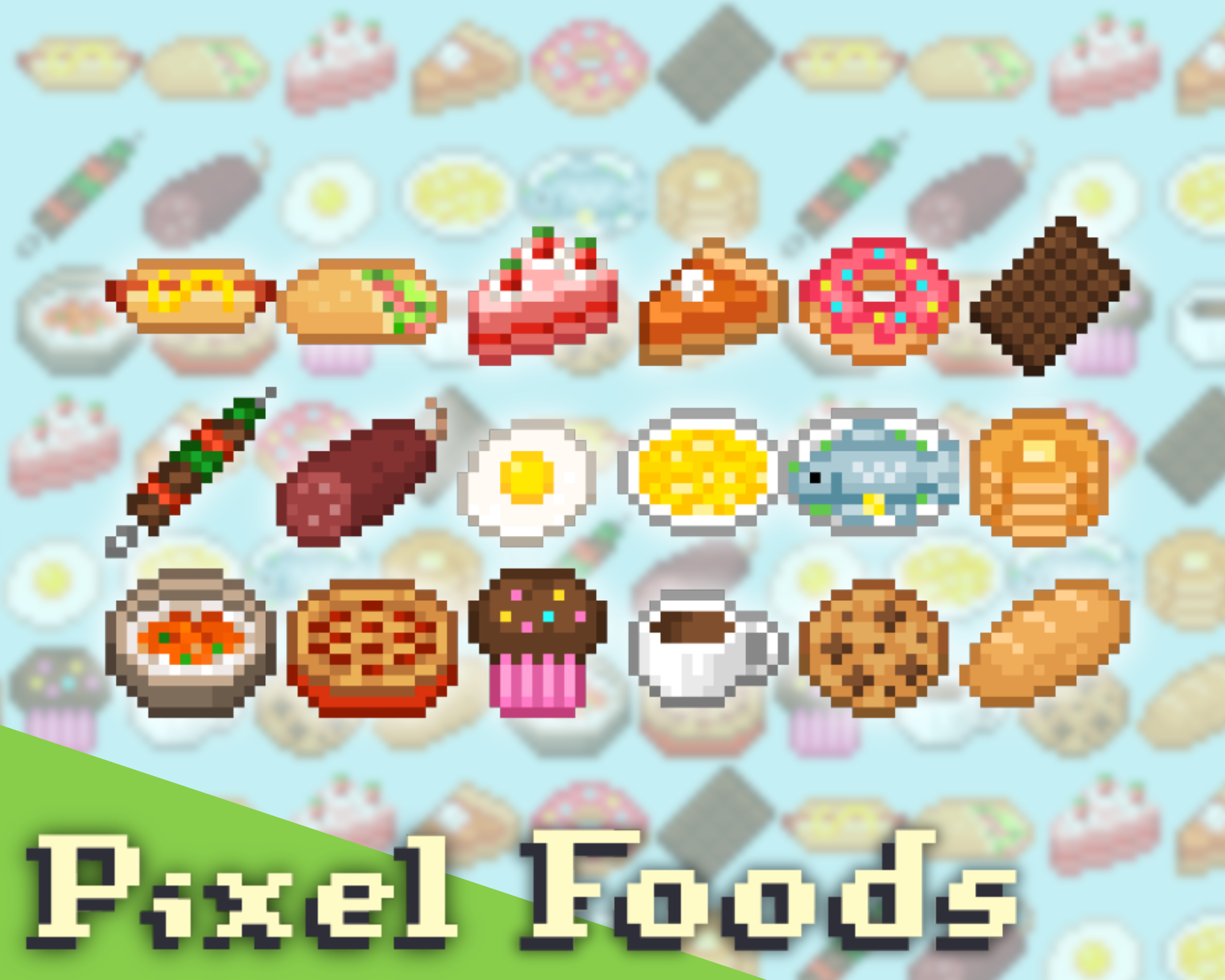 18 Pixel Foods by Frenchpixelle