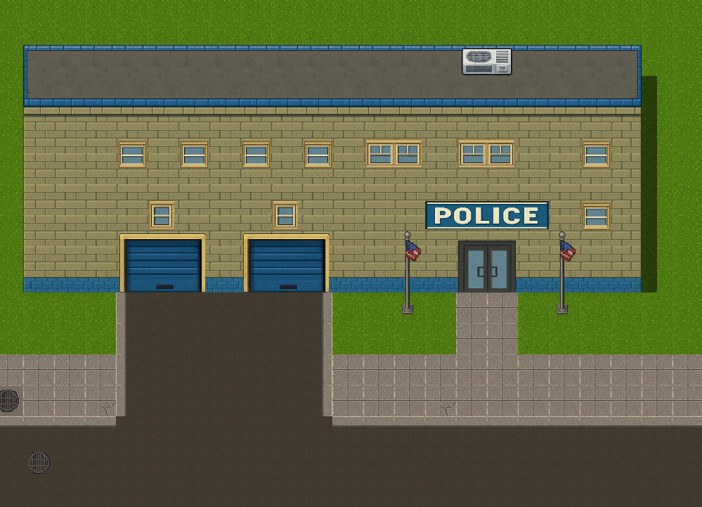 Modern City — Building Exteriors & Public Services (48×48, RPG Maker ...