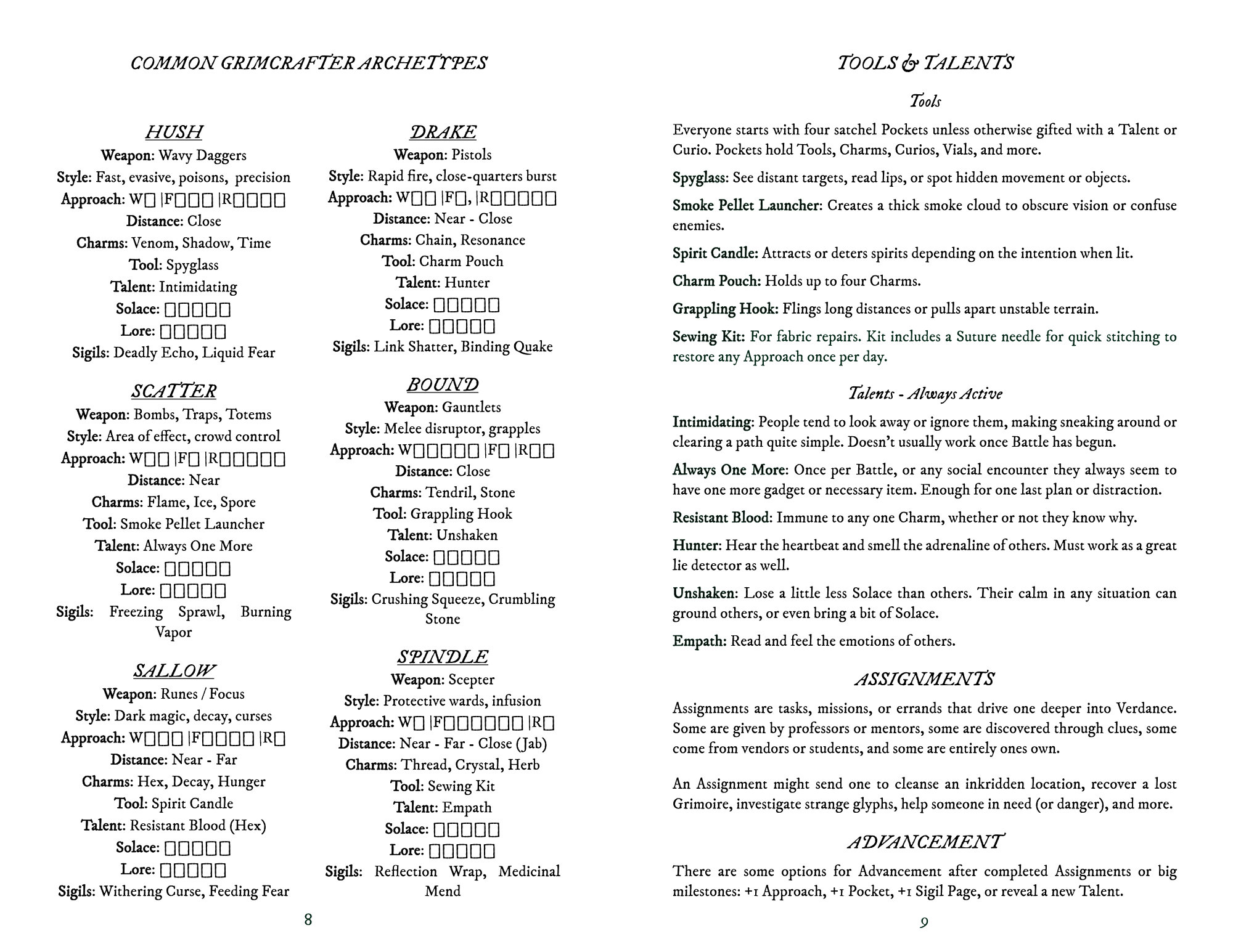 Verdance: Grimcrafter's Field Guide - Tinderbox Demo by Grim Sour Games