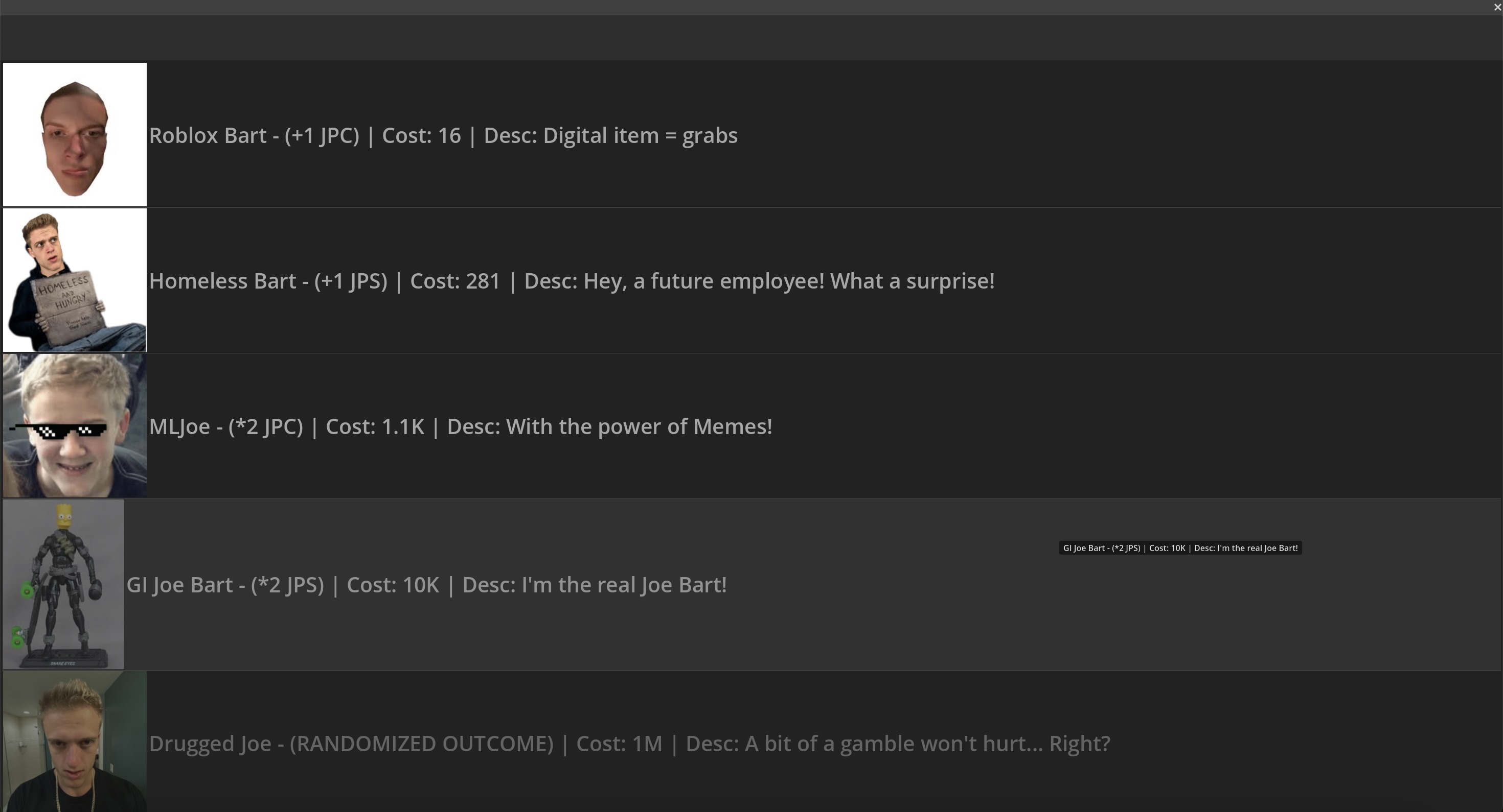 Joe Bart Clicker v2.0 by Josiah D. Widener