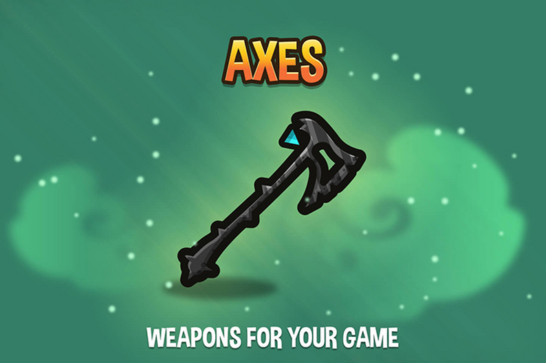 Axes 2D Weapon by Free Game Assets (GUI, Sprite, Tilesets)