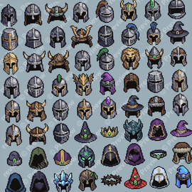 Pixel-Banner updated Helmets Icons Pixel Art - itch.io