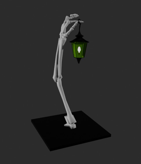 Skeleton Lamp Post 3D Asset by Morellaz3D