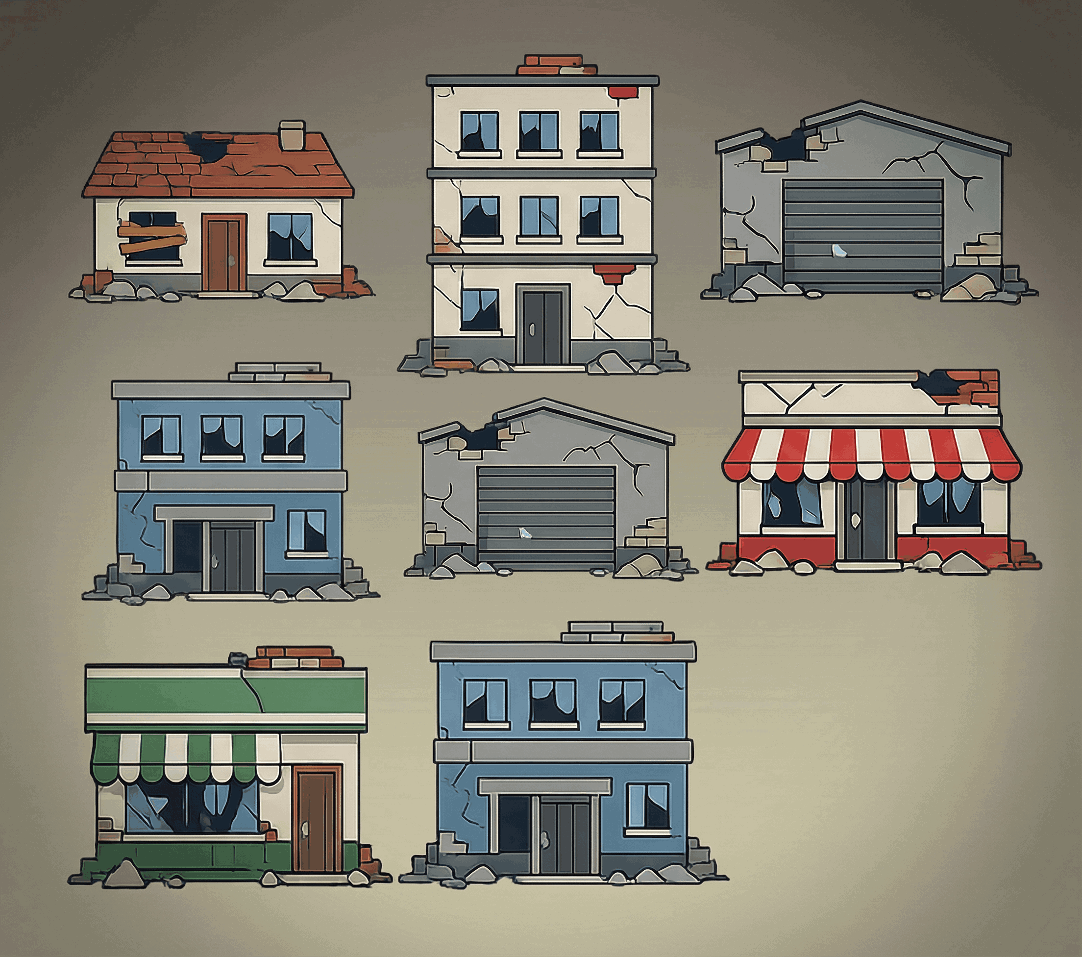 2D City Pack – Buildings, Cars, Props & UI by BLEEDx