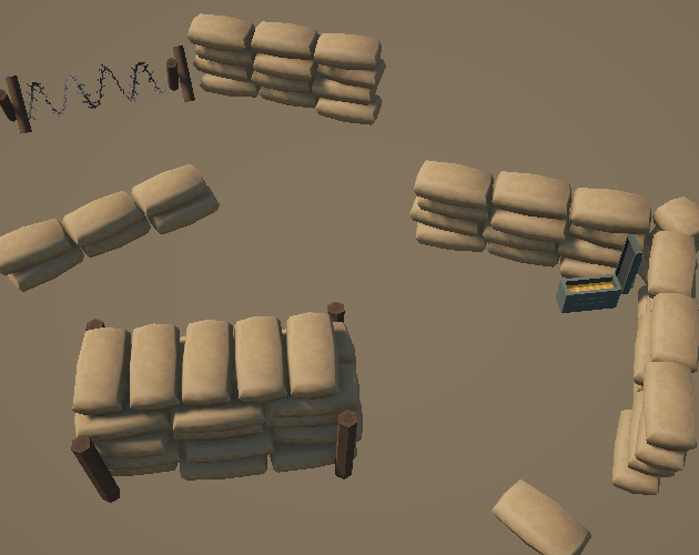 WW2 Sandbags & Cover Pack — Pìxel Art Textures by JSR Games